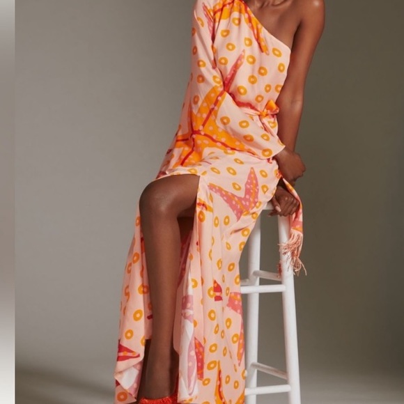 FARM Rio | Dresses | Anthropologie Farm Rio One Shoulder Star Fish Maxi ...